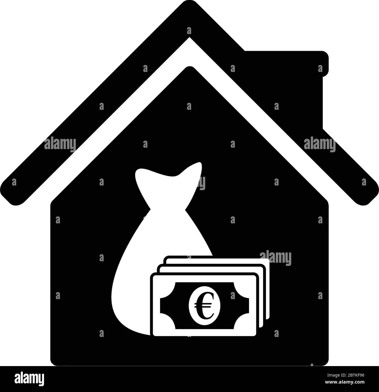 Flat green home white Black and White Stock Photos & Images - Alamy