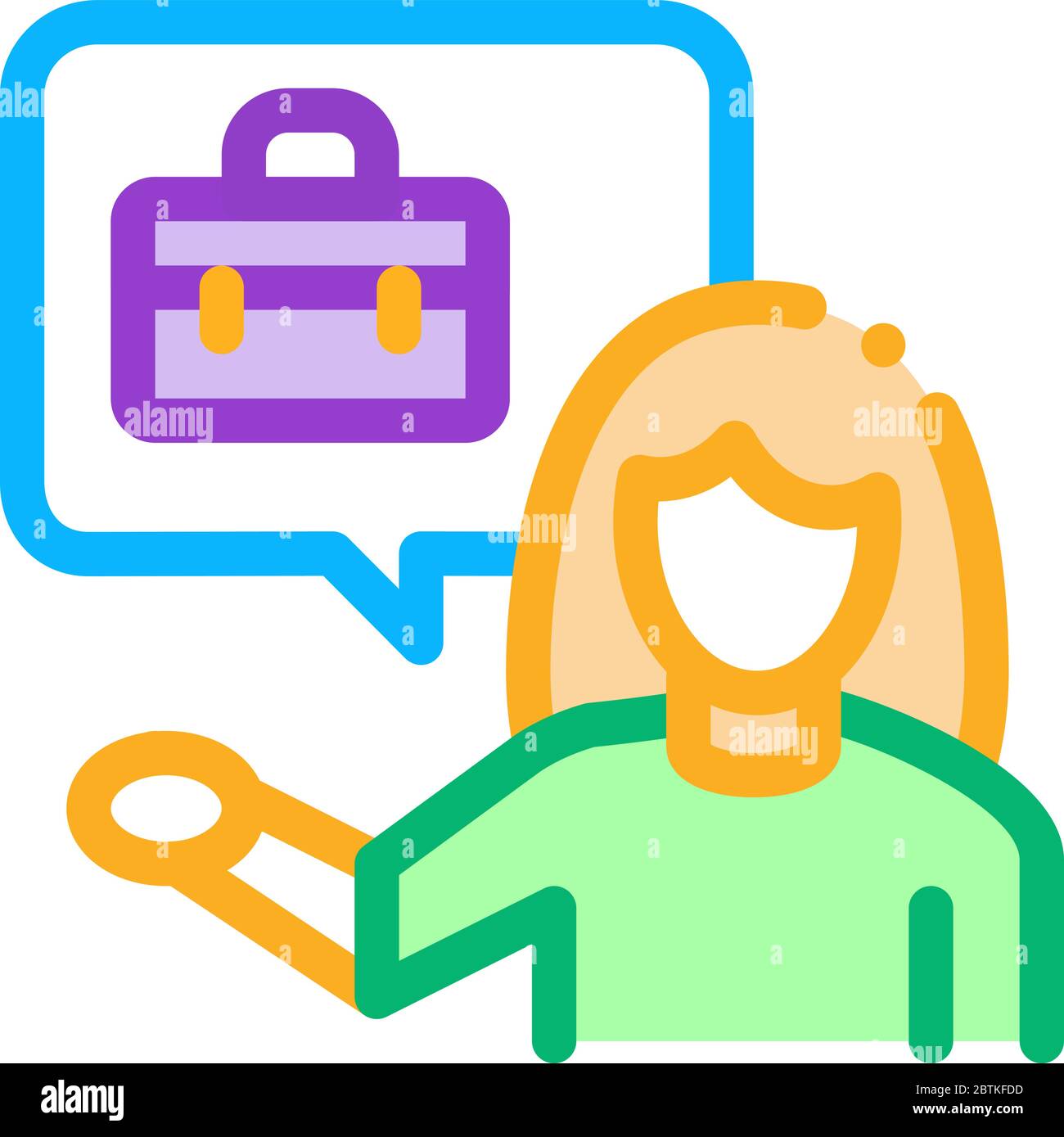 female job applicant icon vector outline illustration Stock Vector ...