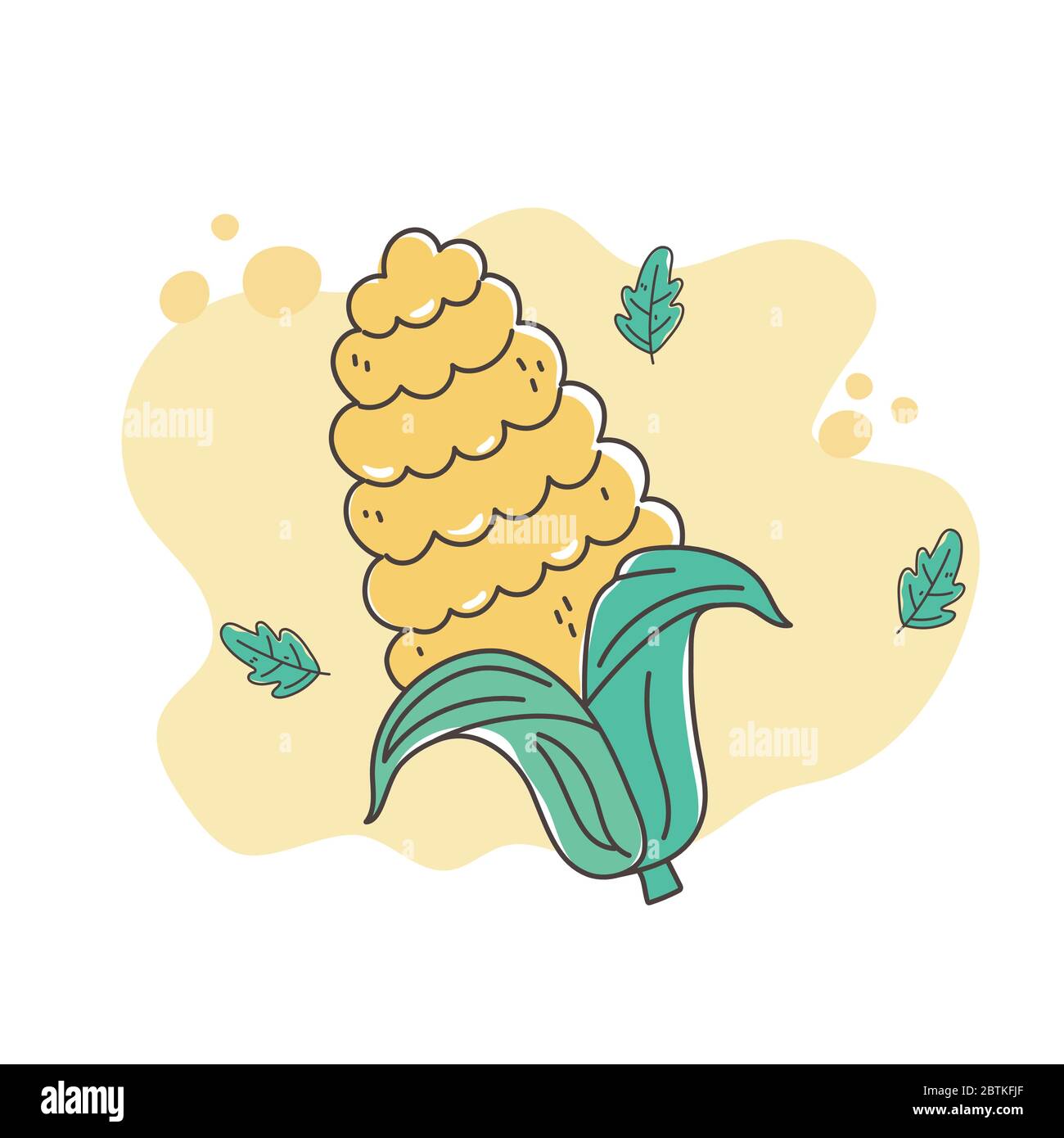 healthy food nutrition diet organic corn grain icon vector illustration ...