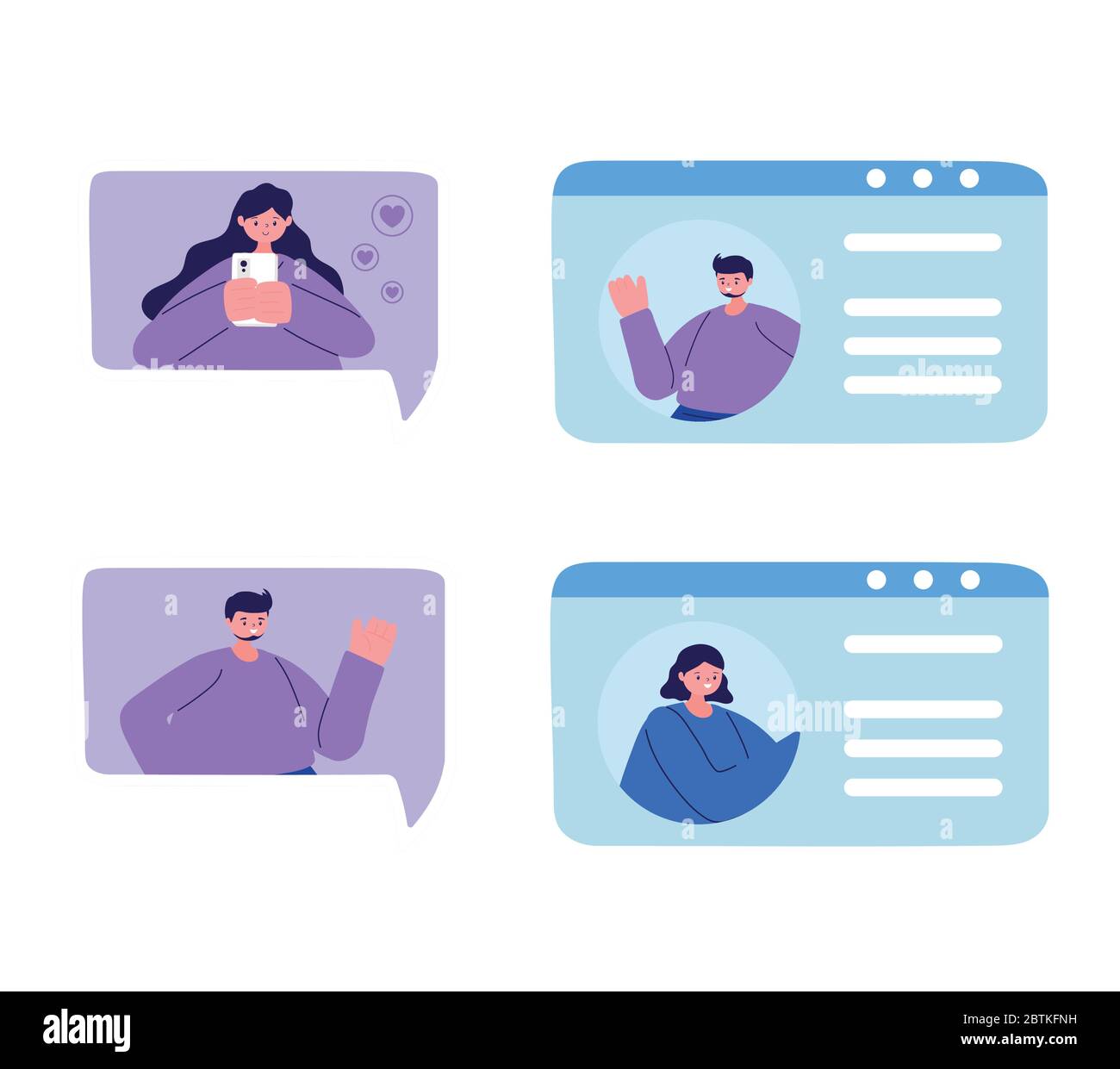 people and technology speech bubble smartphone device chatting vector ...