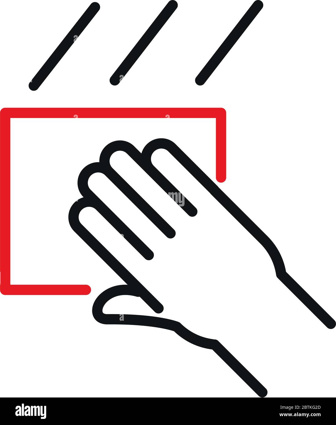 Hand with rag line bicolor style icon design, Hygiene wash health and ...