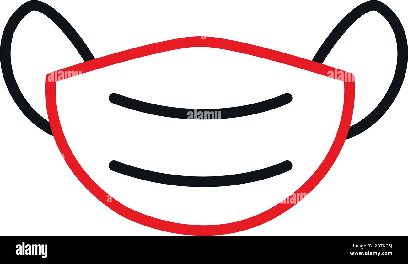 mask line bicolor style icon design of Medical care and covid 19 virus ...