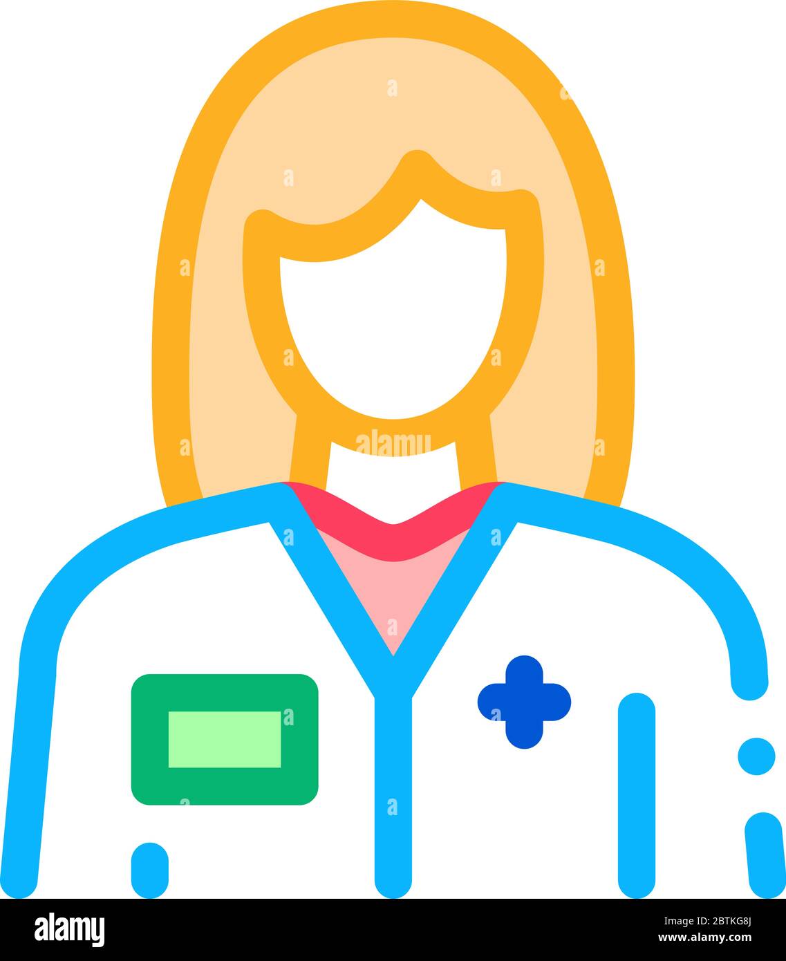 woman doctor icon vector outline illustration Stock Vector Image & Art ...