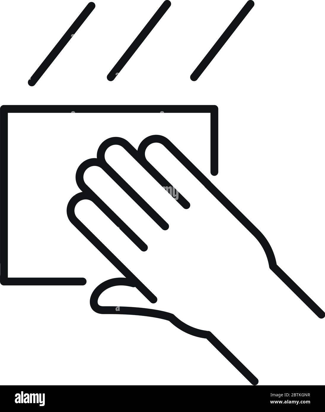 Hand with rag line style icon design, Hygiene wash health and clean ...