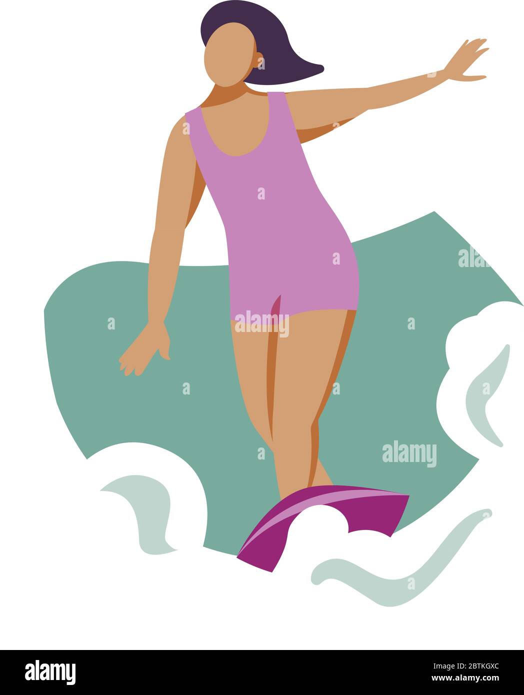Cartoon surfer girl hi-res stock photography and images - Alamy