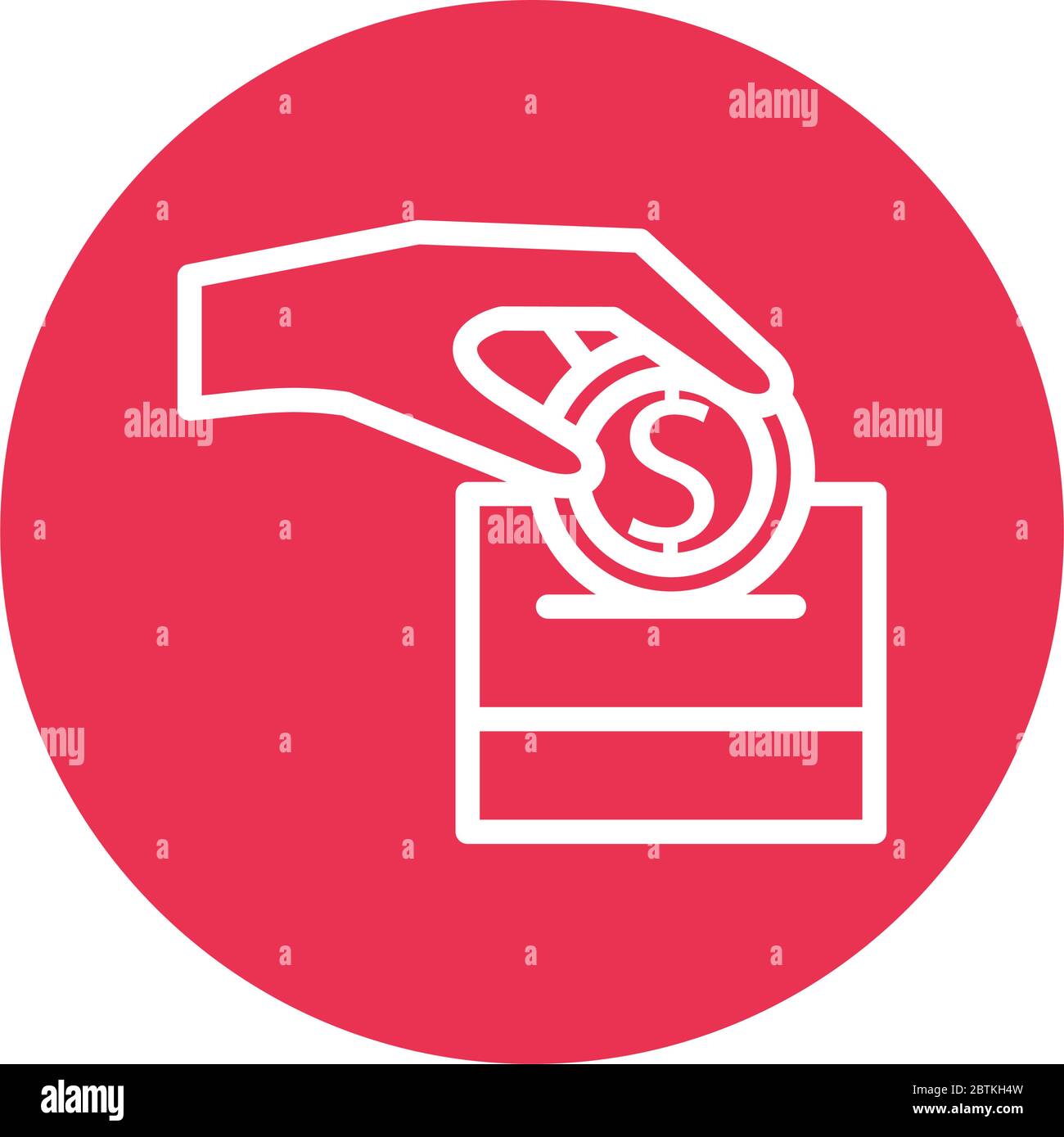 Hand Insert Coin Line Style Icon Stock Vector Image And Art Alamy