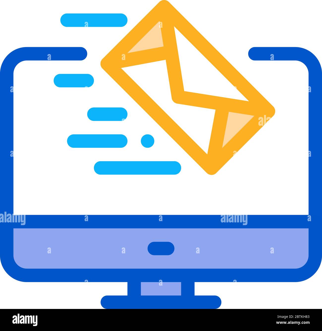received letter to computer icon vector outline illustration Stock ...