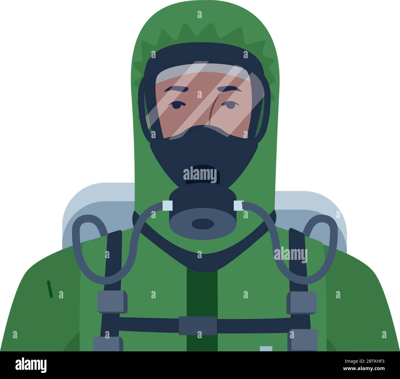worker wearing biosafety suit green Stock Vector Image & Art - Alamy