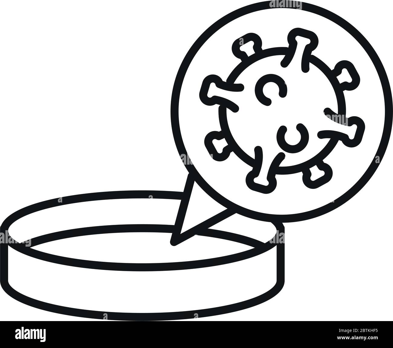 Covid 19 virus inside bubble and plate line style icon design of 2019 ...