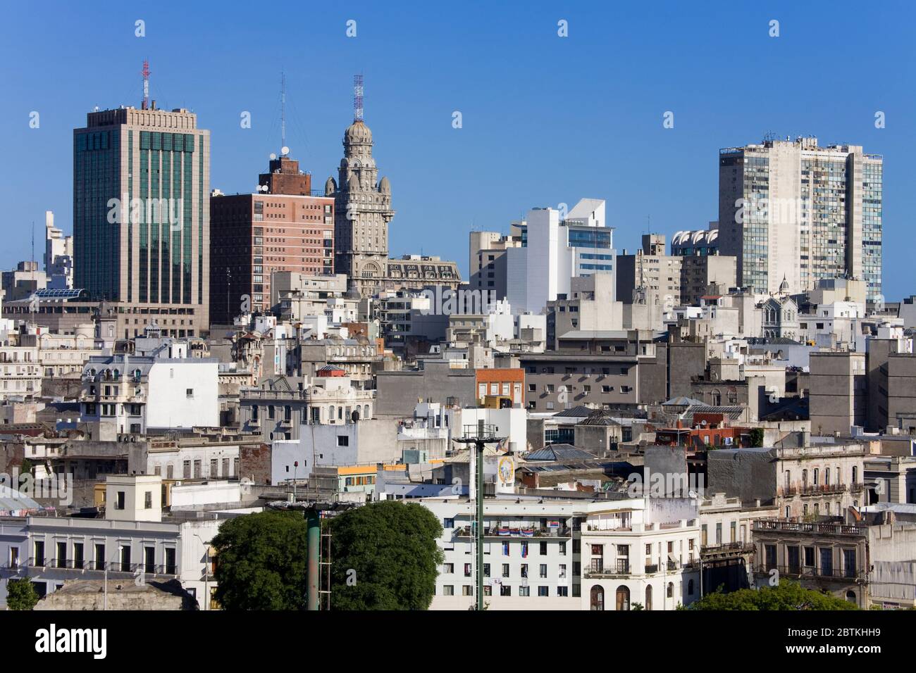 Old City District & Montevideo skyline, Uruguay, South America Stock ...