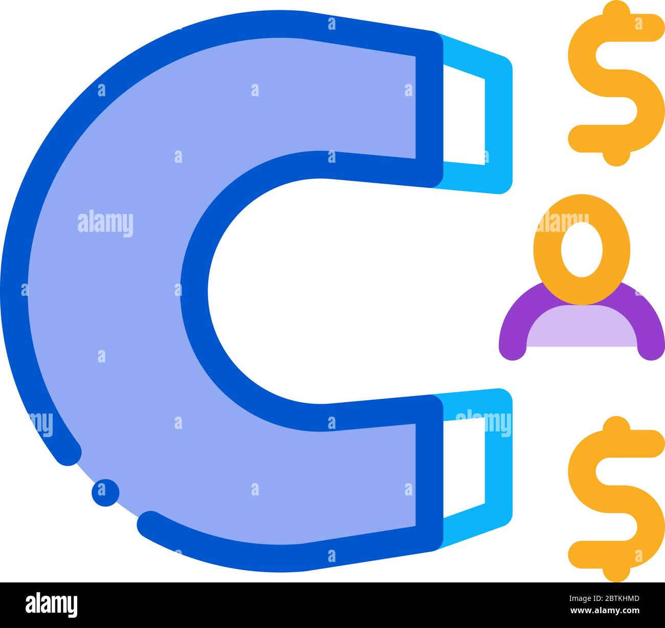 magnet attracts money icon vector outline illustration Stock Vector ...