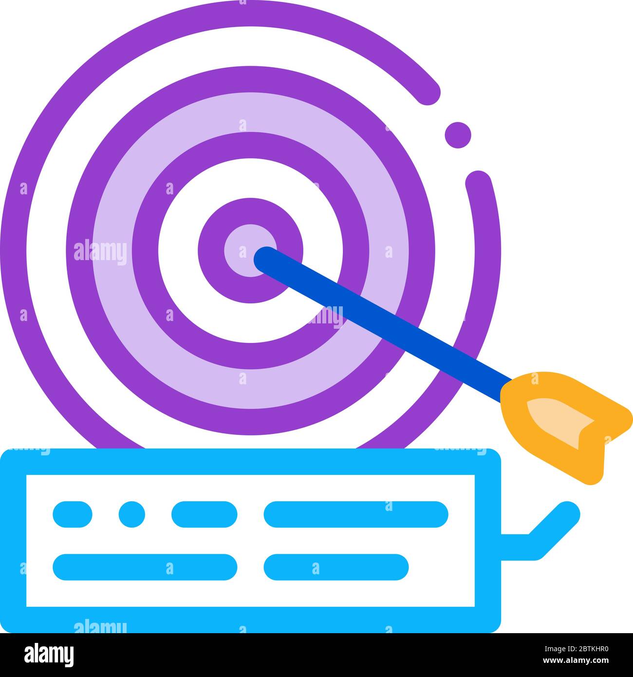 dart hit target icon vector outline illustration Stock Vector Image ...