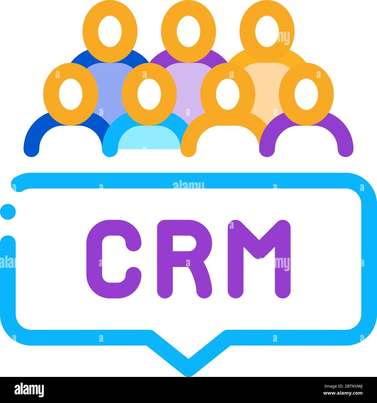 customer relationship management icon vector outline illustration Stock ...