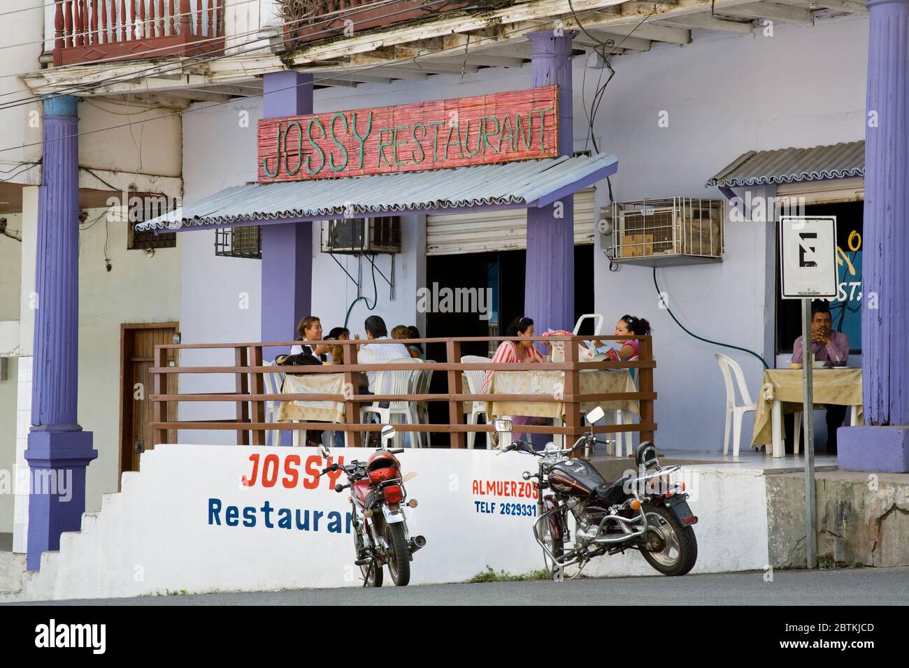 Restaurant in downtown Manta, Manabi Province, Ecuador, South America ...