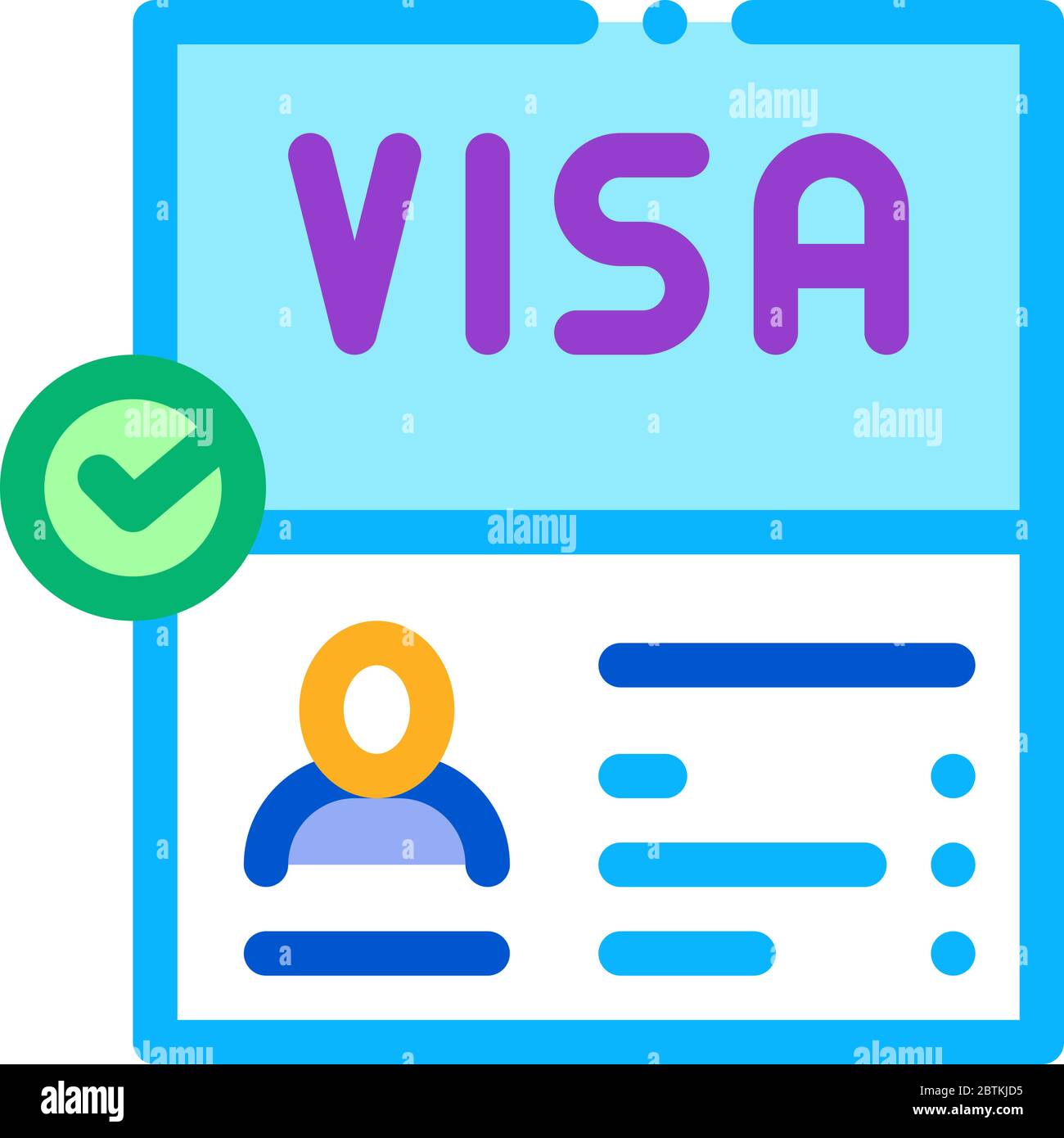 visa document confirmation icon vector outline illustration Stock ...