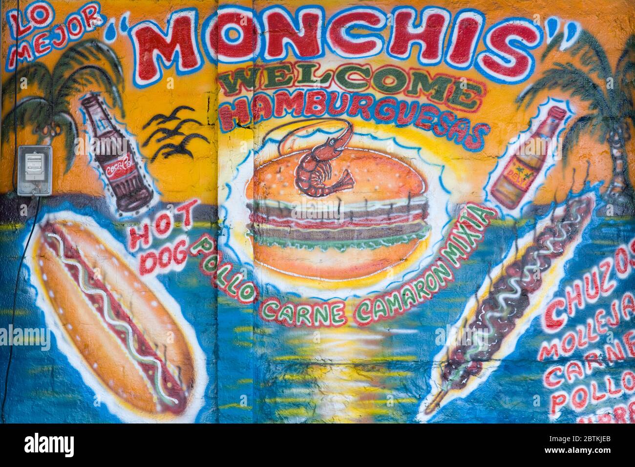 Food vendors on the Malecon, City of Manta, Manabi Province, Ecuador ...