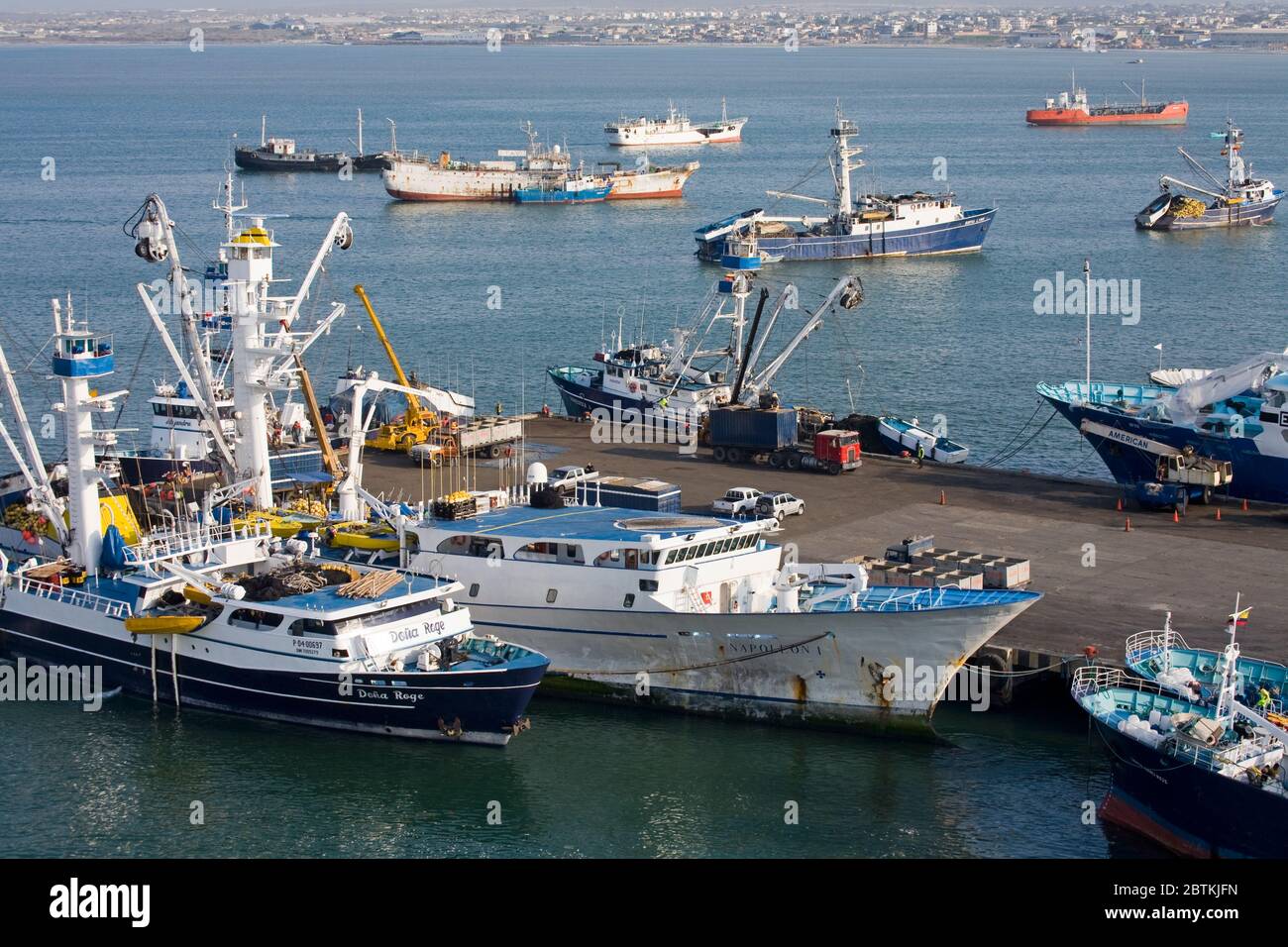Tuna fishing boats, City of Manta, Manabi Province, Ecuador, South ...