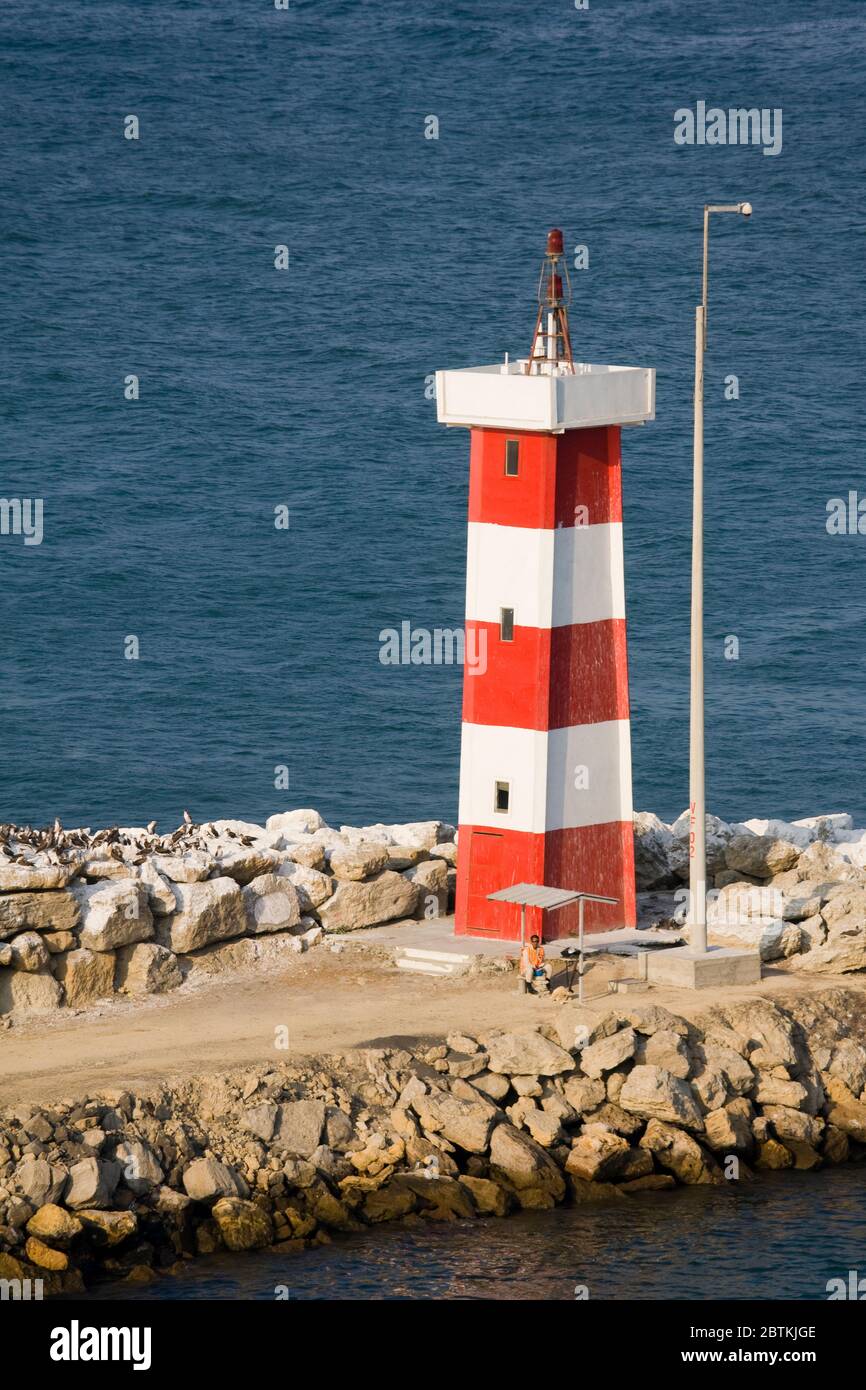 Breakwater Lighthouse, City of Manta, Manabi Province, Ecuador, South ...