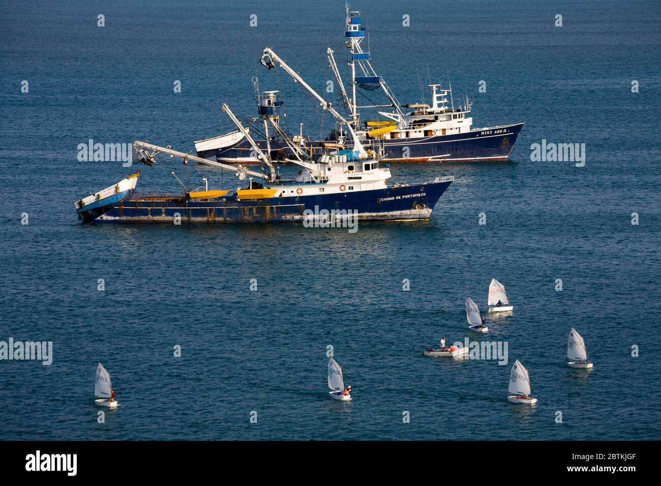 Tuna fishing boats, City of Manta, Manabi Province, Ecuador, South ...