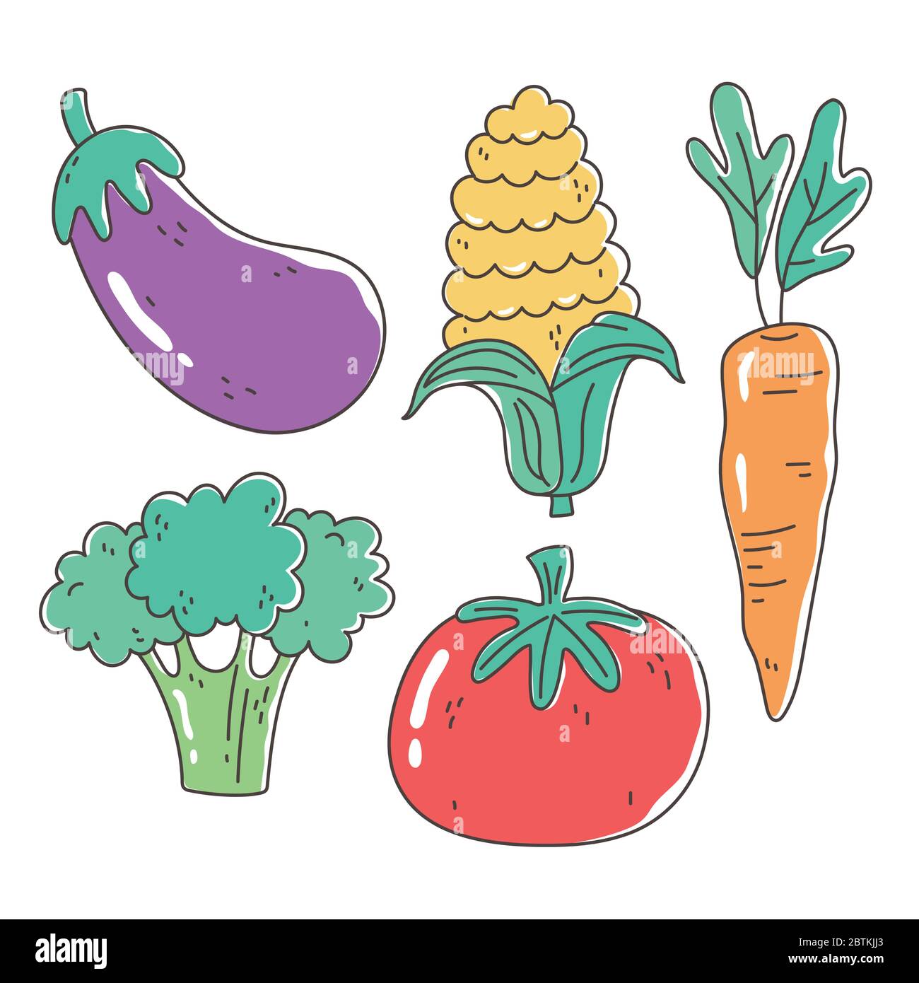 healthy food nutrition diet organic eggplant tomato carrot corn and ...