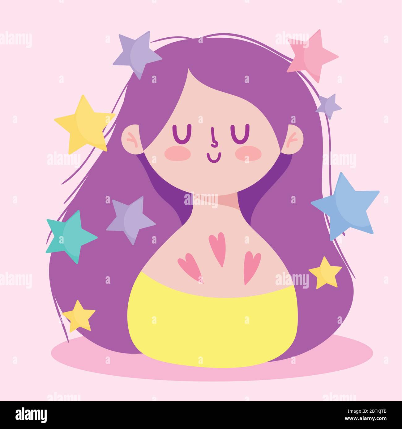 Avatar woman cartoon with stars design, Girl female person people human ...