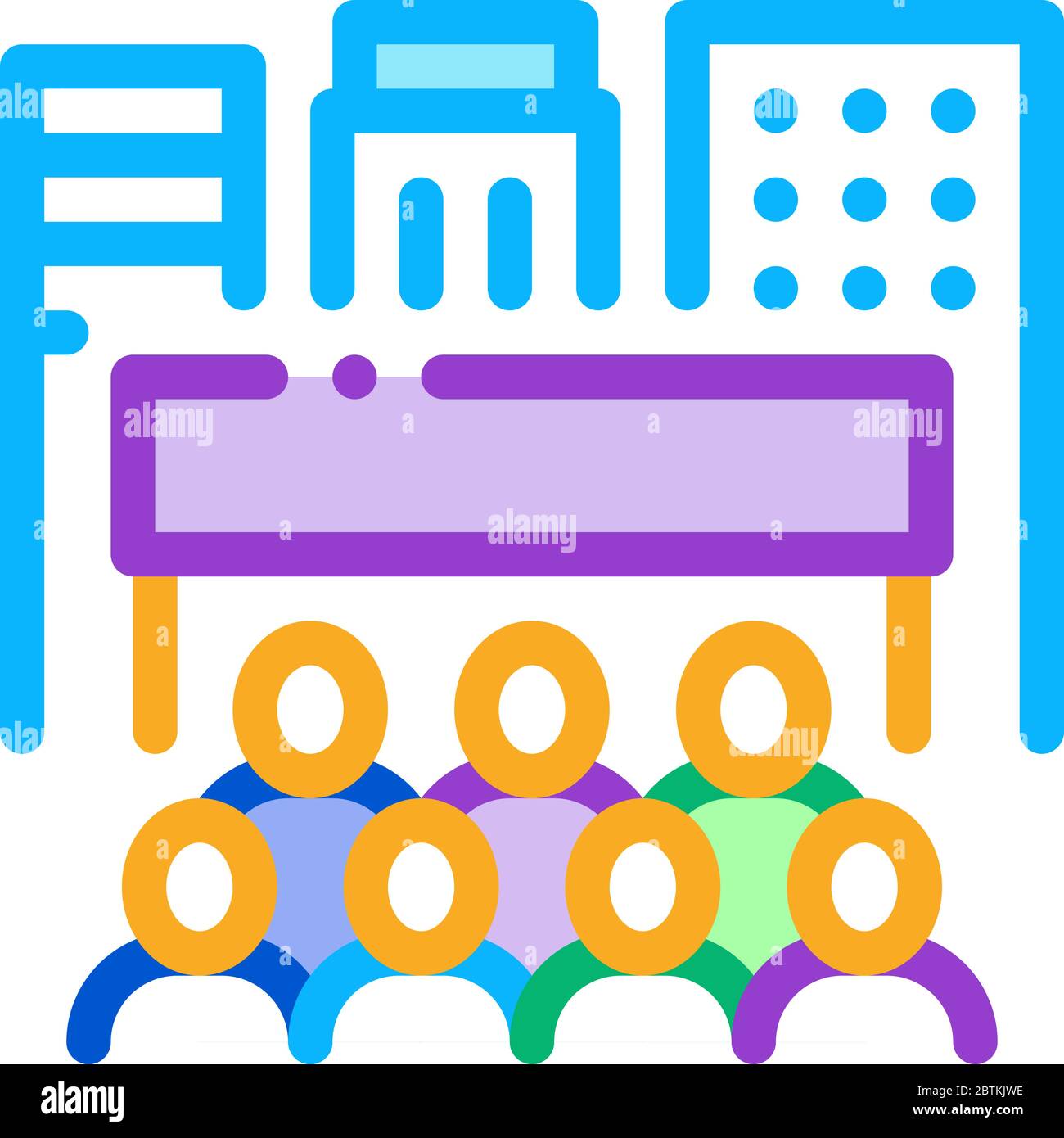 people tourists on excursions icon vector outline illustration Stock ...