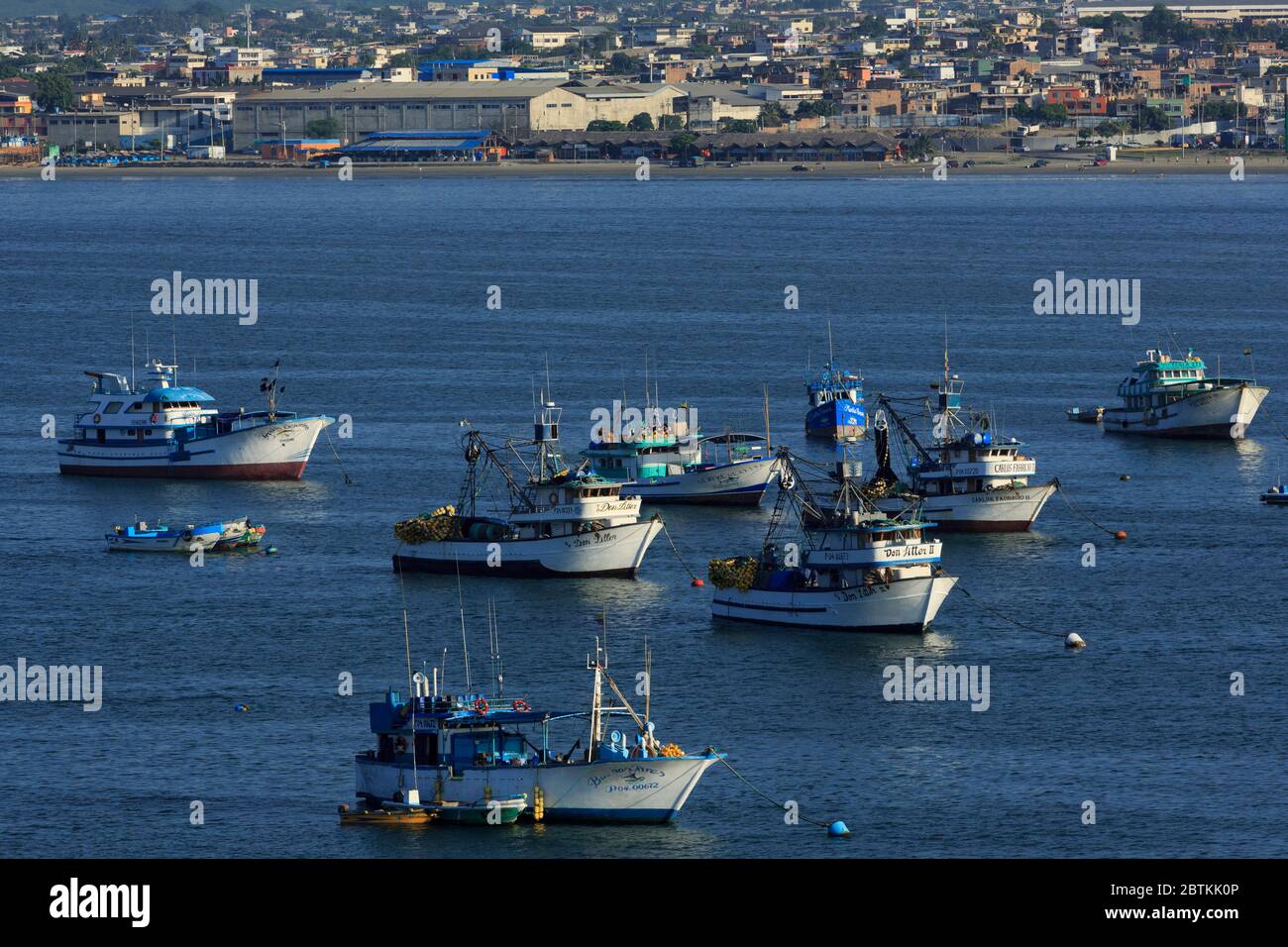 Fishing boats, Port of Manta, Ecuador, South America Stock Photo - Alamy