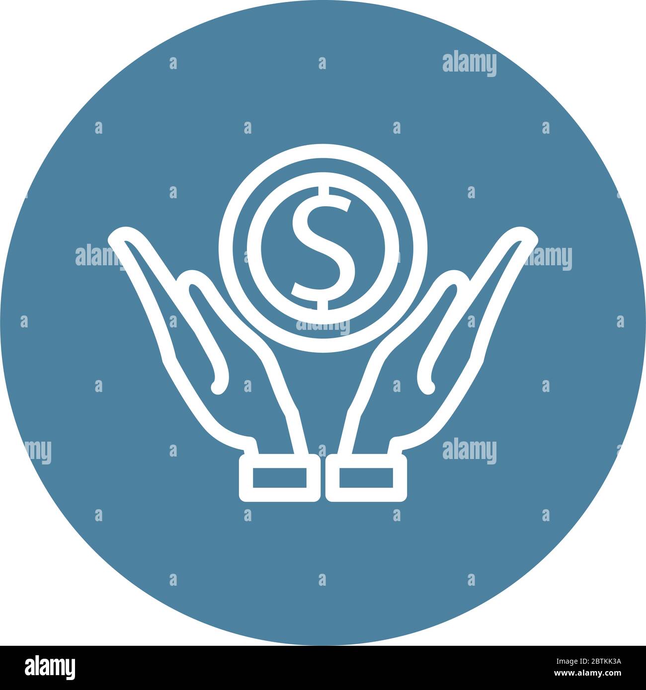 hand with coin money dollar line style Stock Vector Image & Art - Alamy