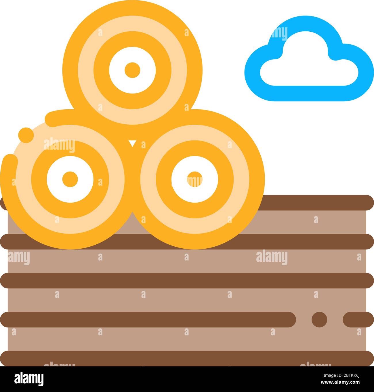 haystacks on ground icon vector outline illustration Stock Vector Image ...