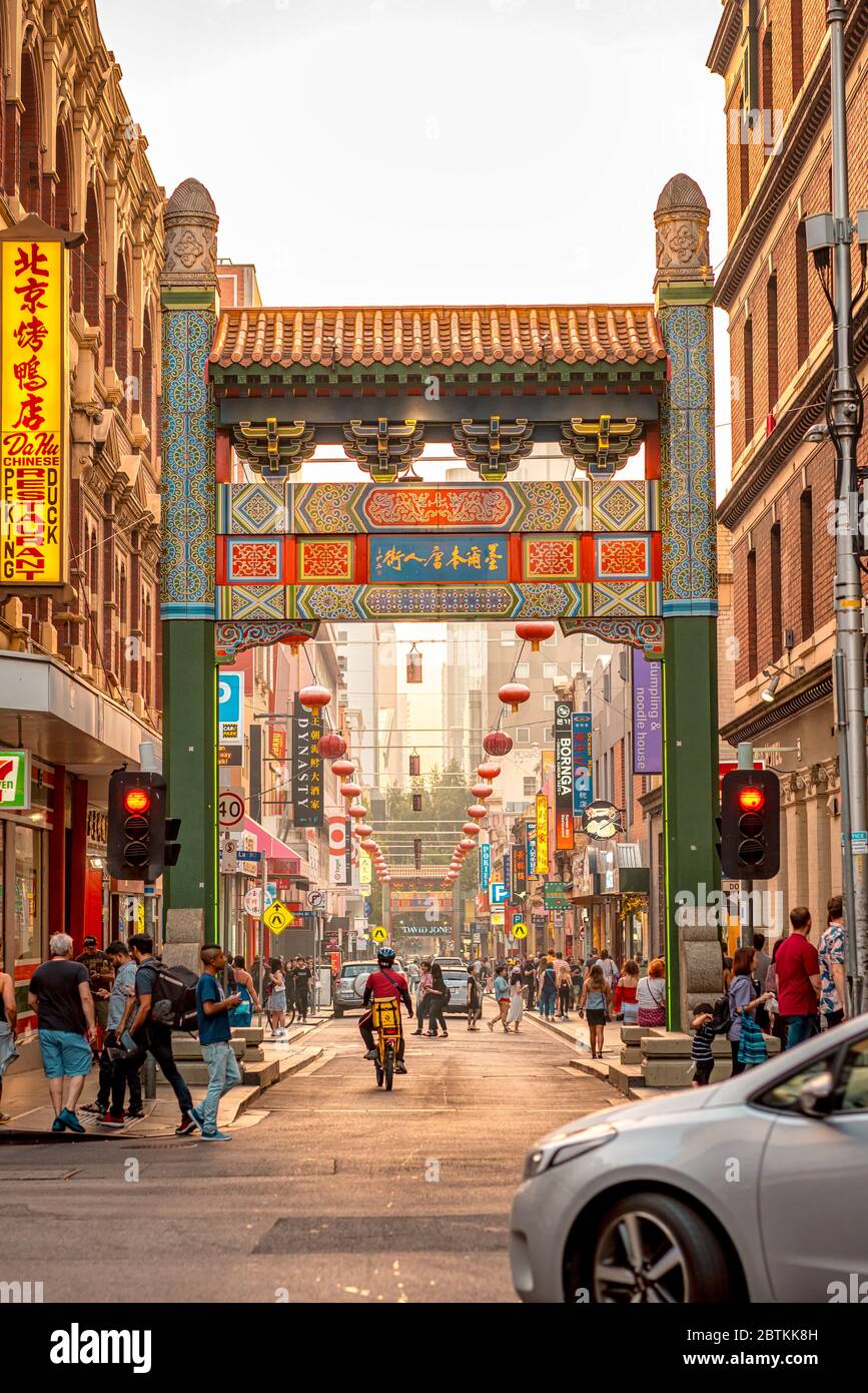 A street view of Melbourne's Chinatown Stock Photo - Alamy
