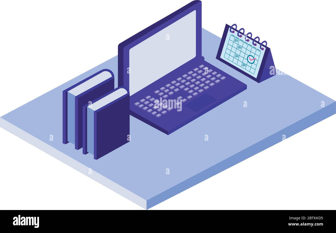 laptop computer with books icons Stock Vector Image & Art - Alamy