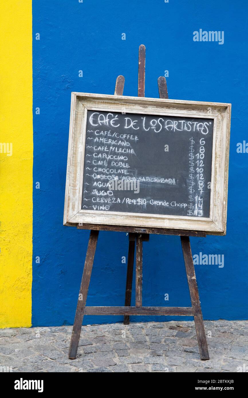 Restaurant menu in La Boca District of Buenos Aires, Argentina, South ...