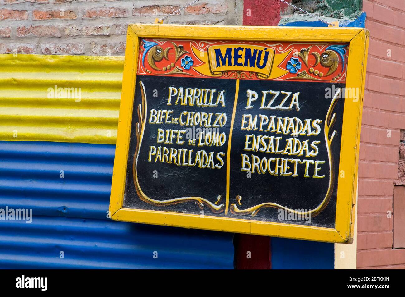 Restaurant menu in La Boca District of Buenos Aires, Argentina, South ...
