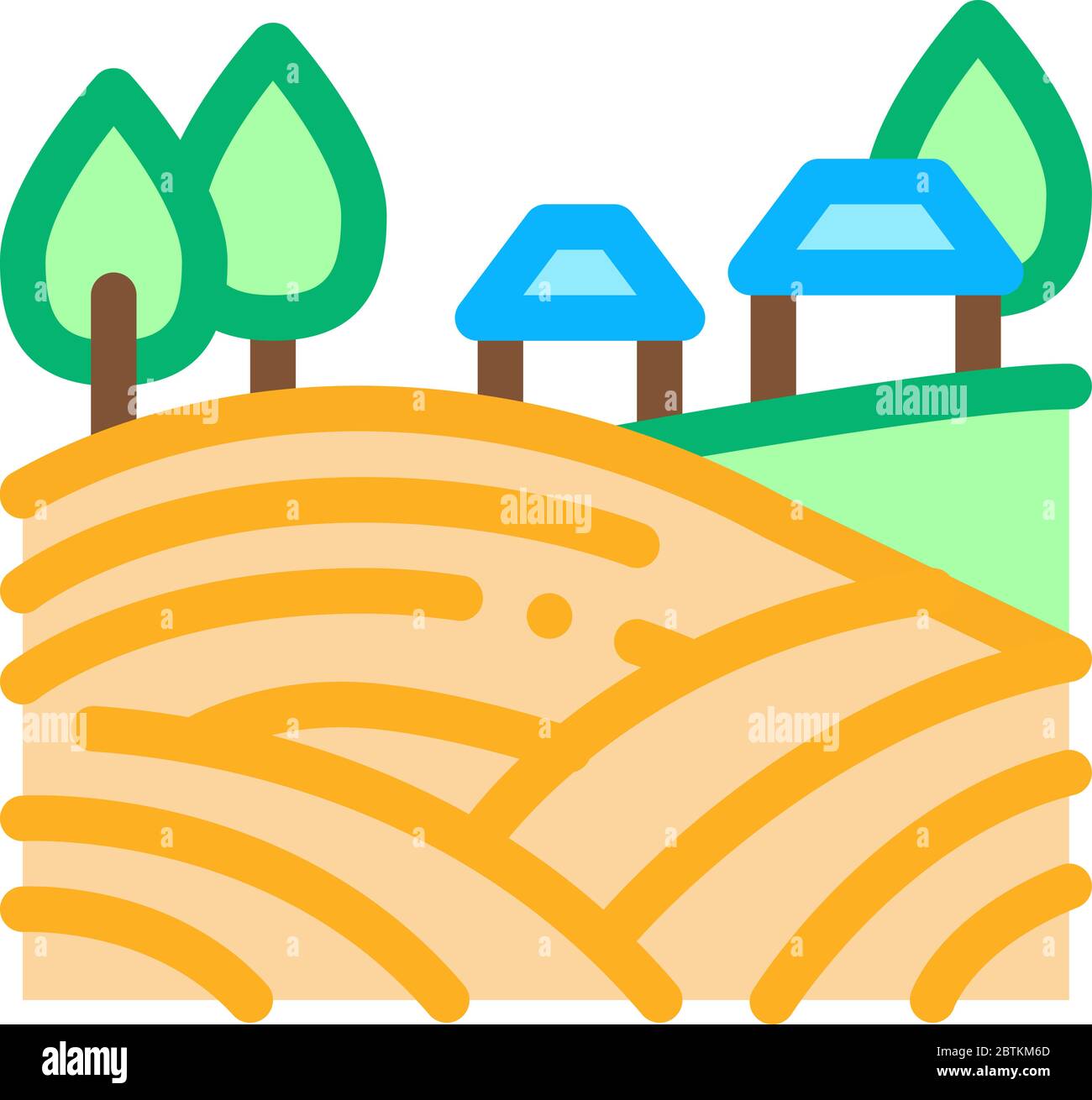haystack in village icon vector outline illustration Stock Vector Image ...