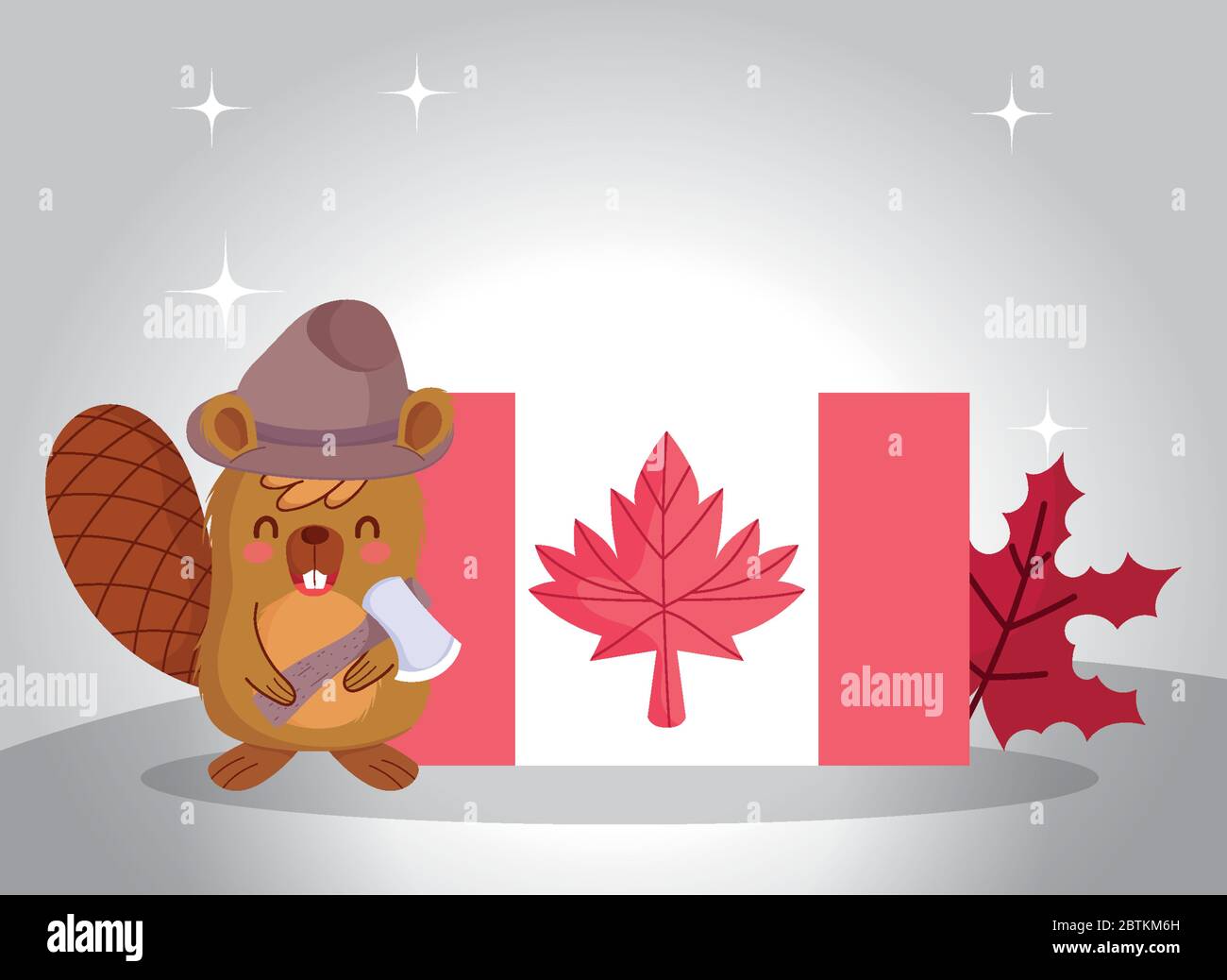 Beaver with canadian flag design, Happy canada day holiday and national ...