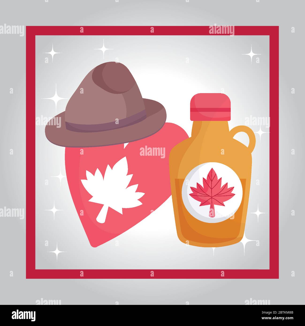 Canadian maple syrup heart and hat design, Happy canada day holiday and ...