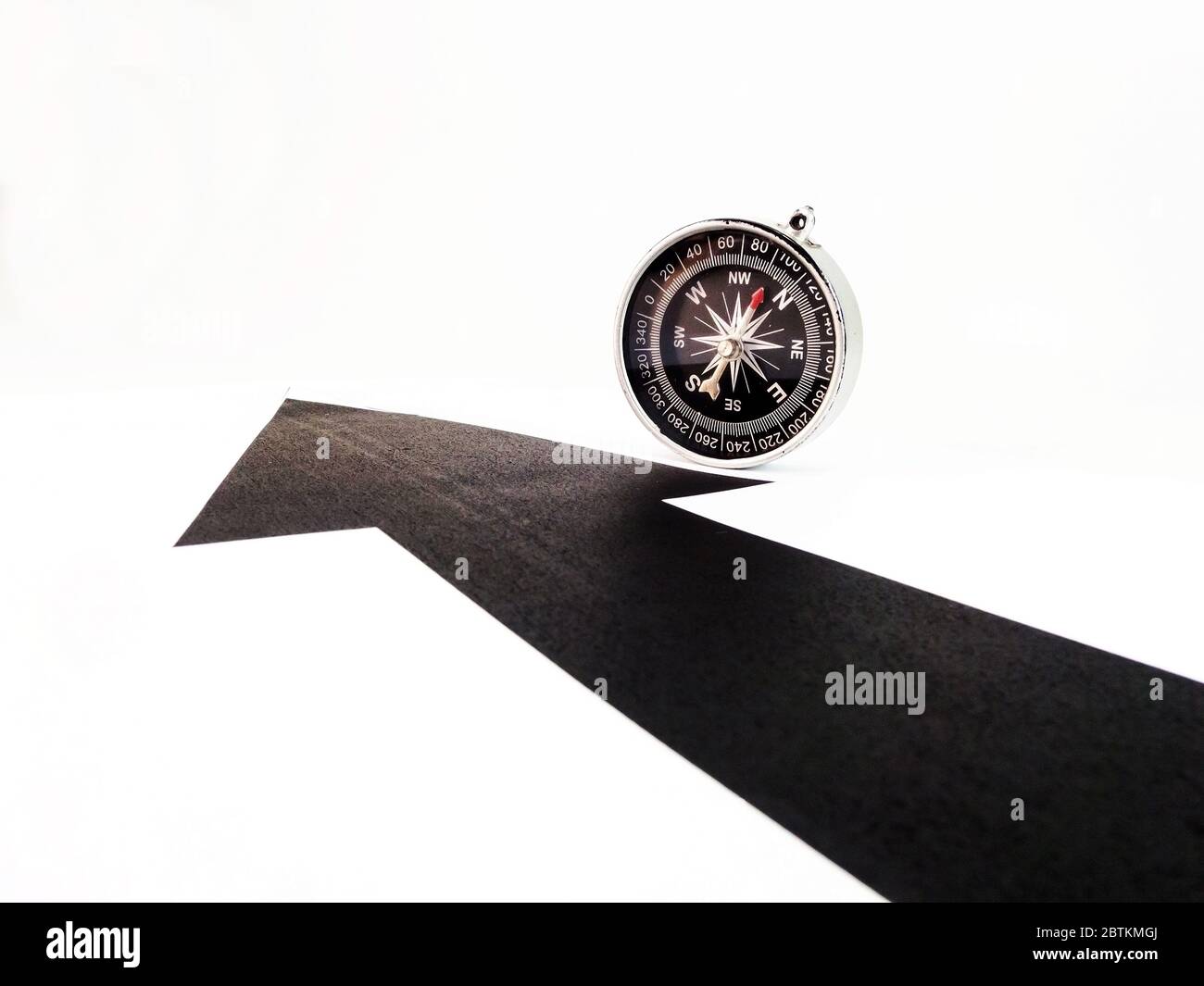 Compass and black arrow symbols on a white background Stock Photo - Alamy