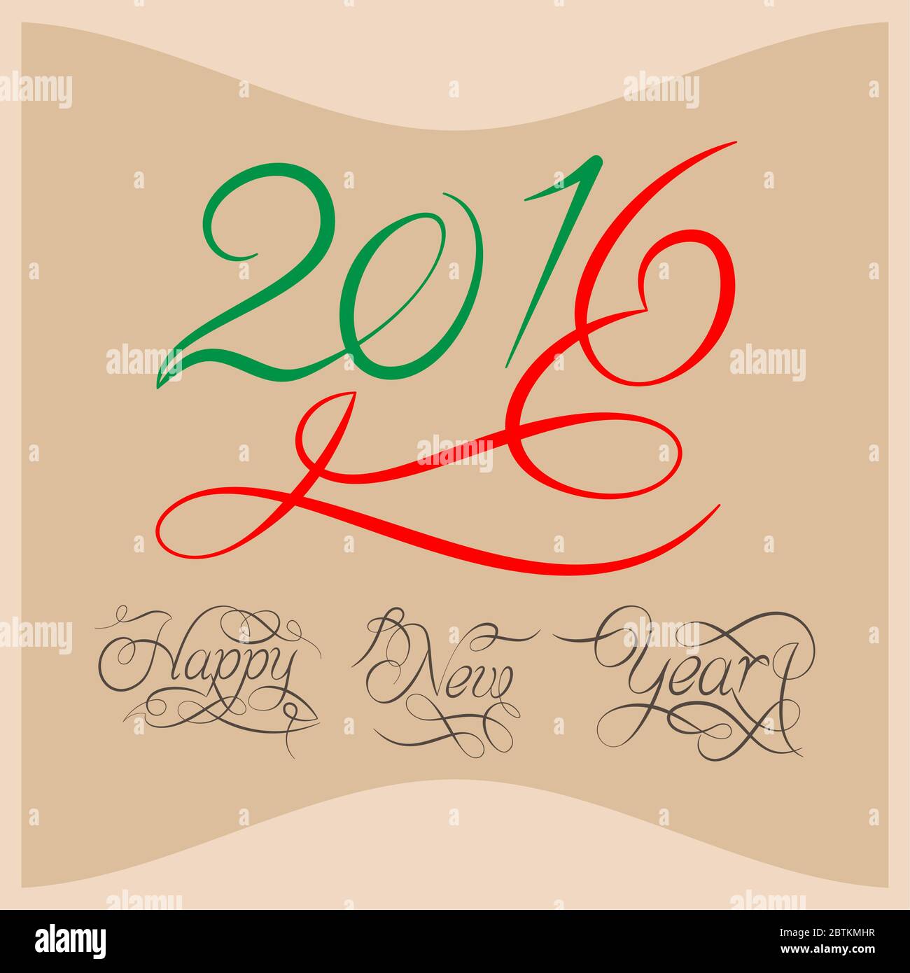 2016 New Year Calligraphy Design Vector Art Stock Vector Image & Art ...