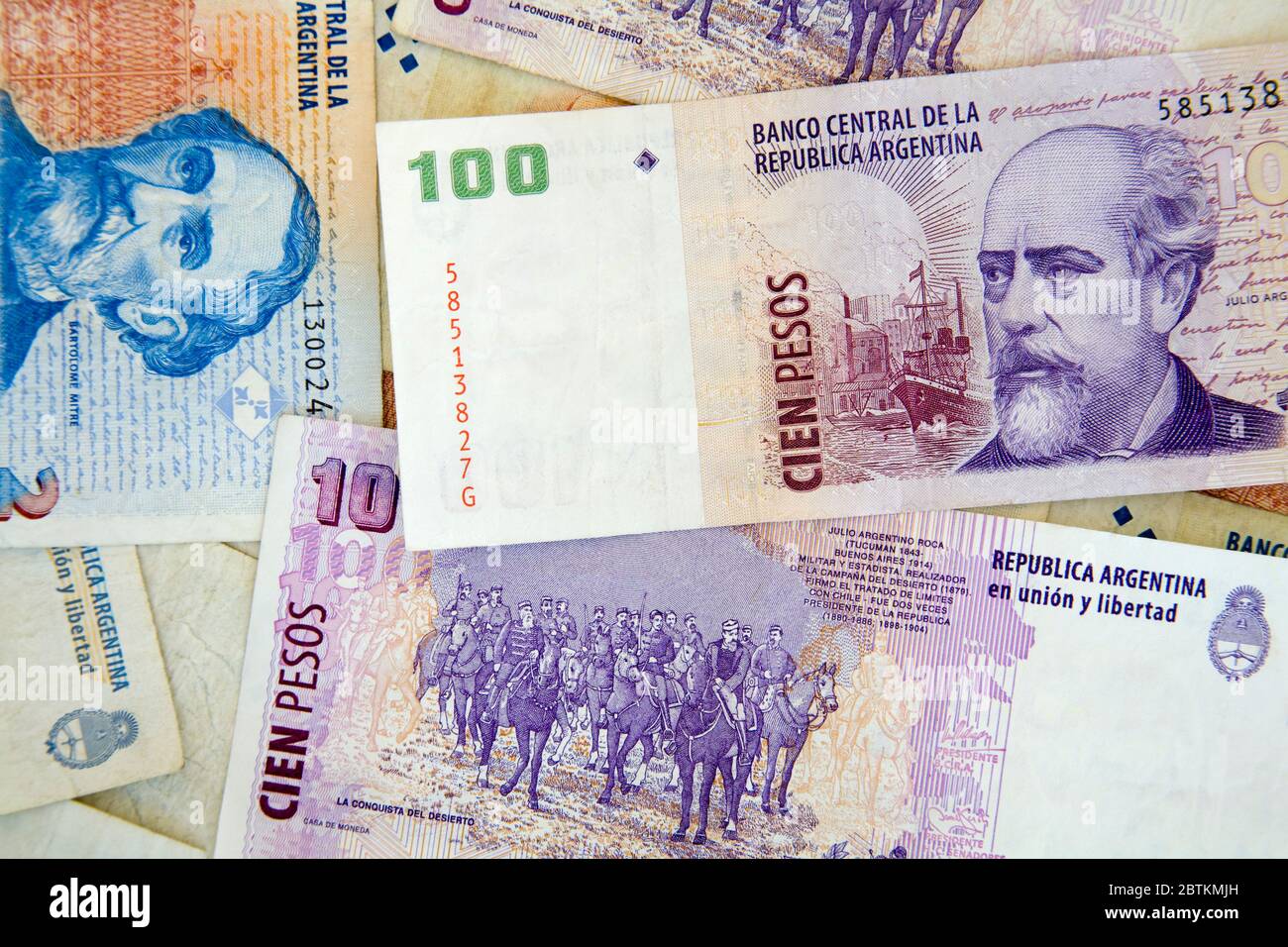 Argentinian Peso notes, Ushuaia, Tierra del Fuego, Patagonia, Argentina ...