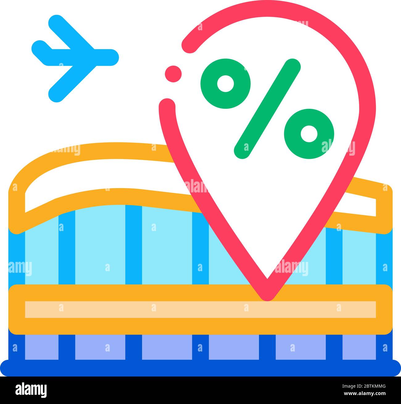 duty free increase in percent icon vector outline illustration Stock ...