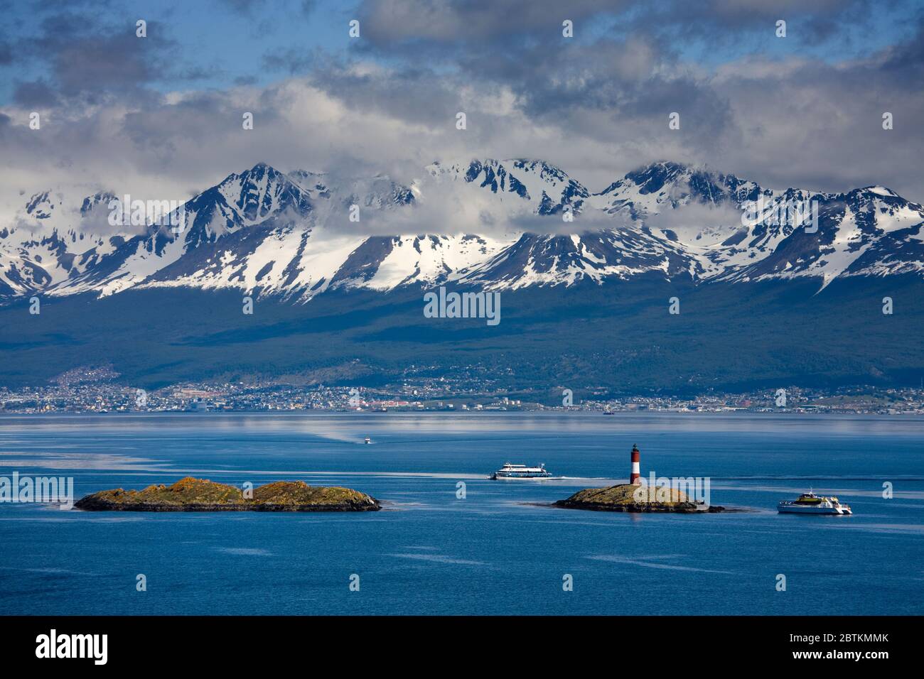 Eclaireurs lighthouse in the Beagle Channel near Ushuaia, Tierra del ...