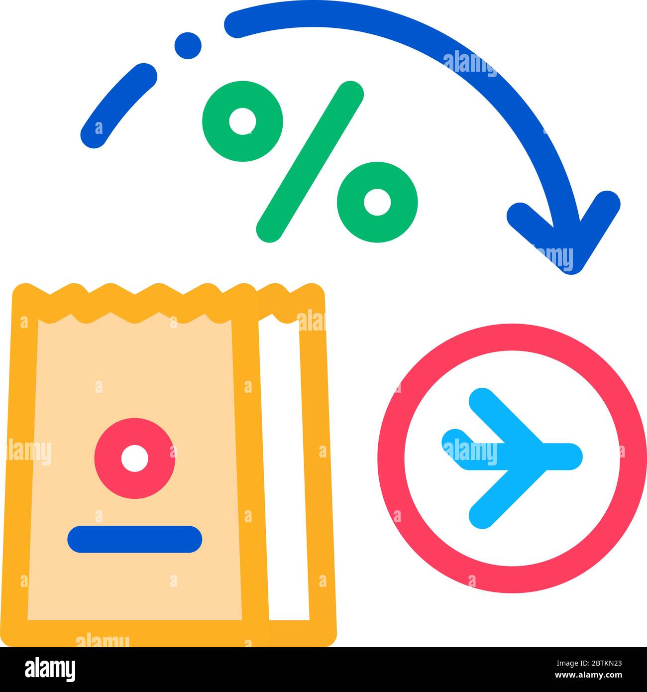 take food from duty free to plane icon vector outline illustration ...
