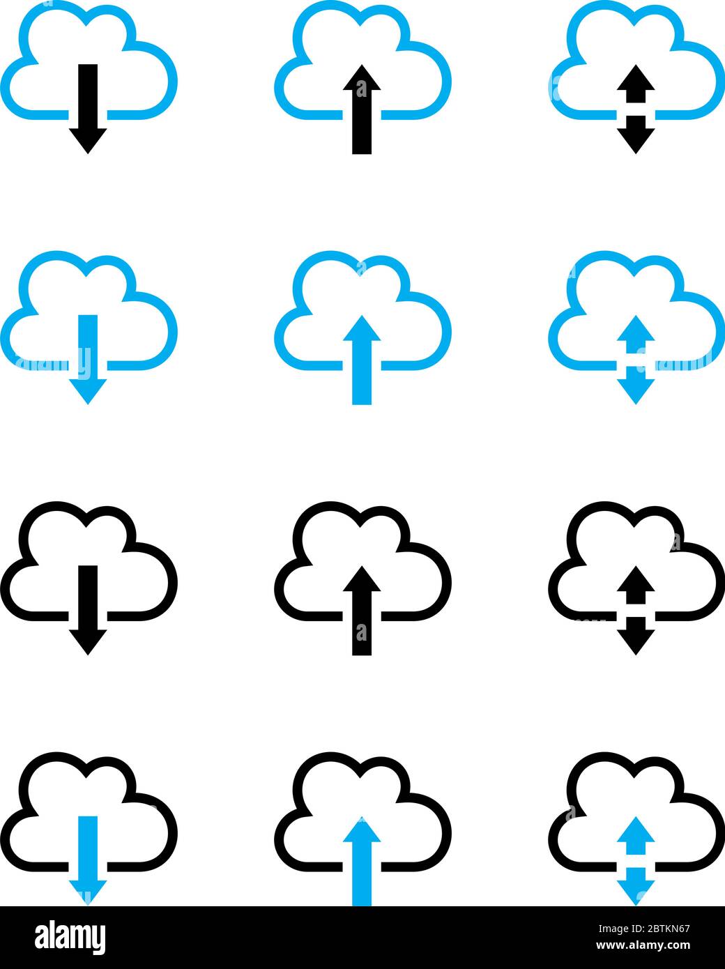 Cloud Icon Download Upload Symbol Vector Illustration Stock Vector ...