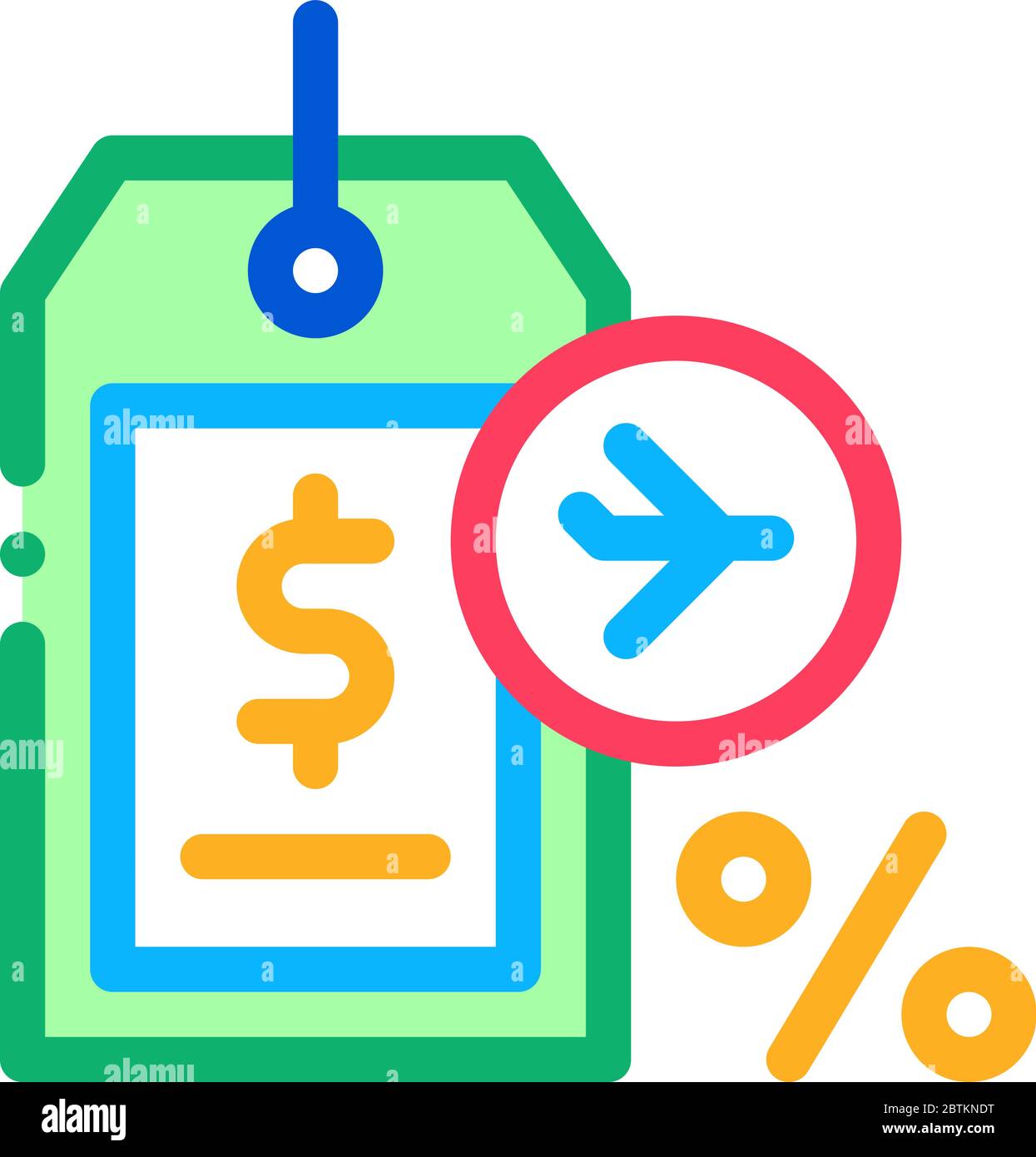 duty free item price tag icon vector outline illustration Stock Vector ...