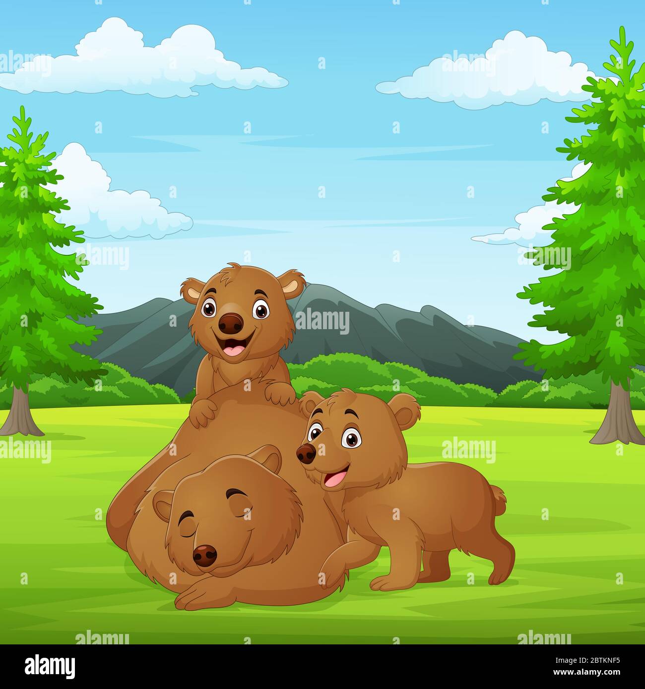 Cartoon family bears in the jungle Stock Vector Image & Art - Alamy