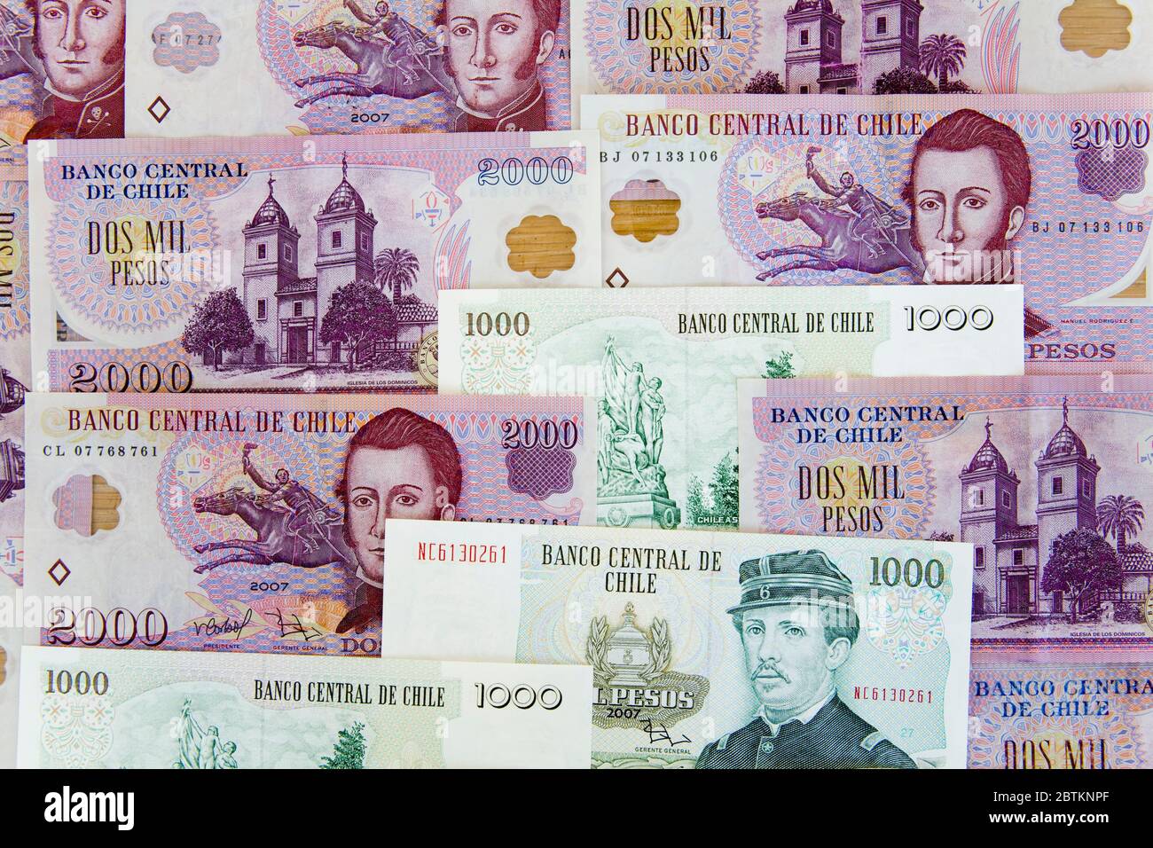 Chilean Peso notes, La Serena, Norte Chico Region, Chile, South America ...