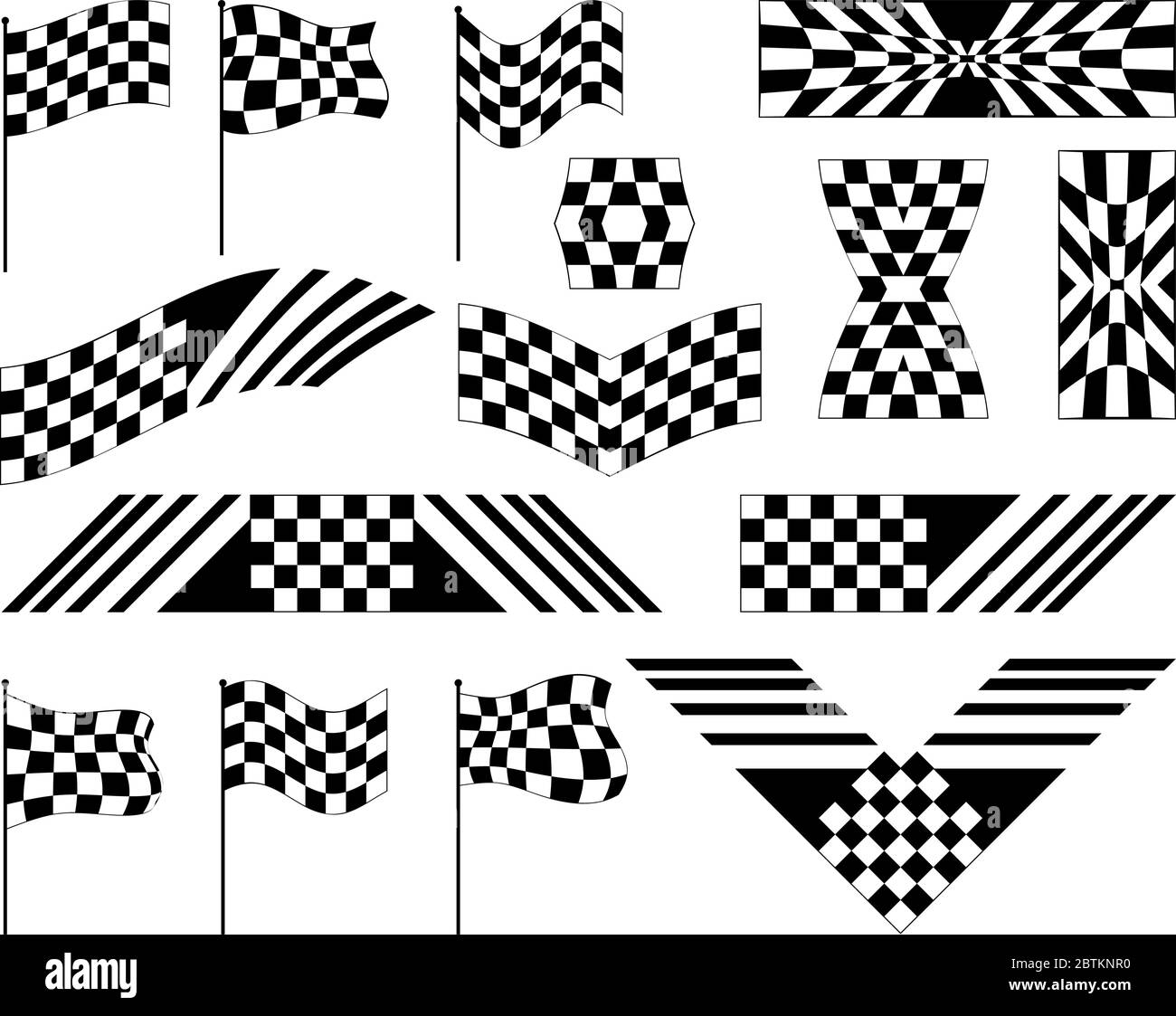 Race Flag Set Various Designs, Vinyl Ready Vector Illustration Stock ...