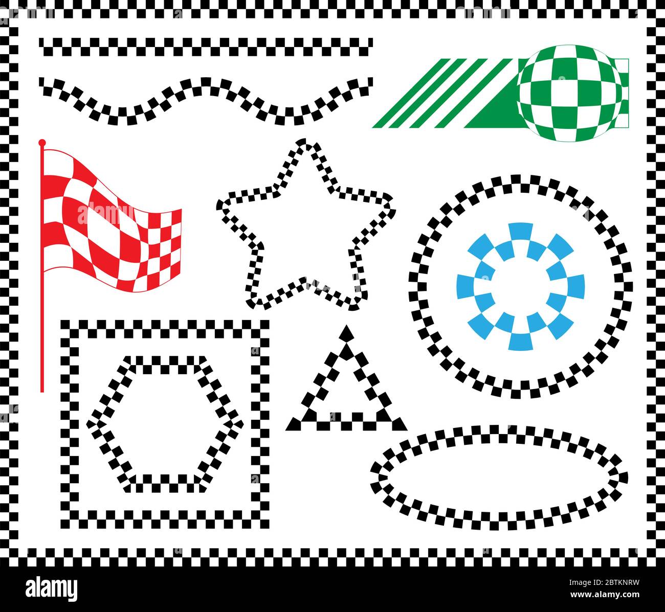 Race Flag Set Various Designs, Vinyl Ready Vector Illustration Stock ...