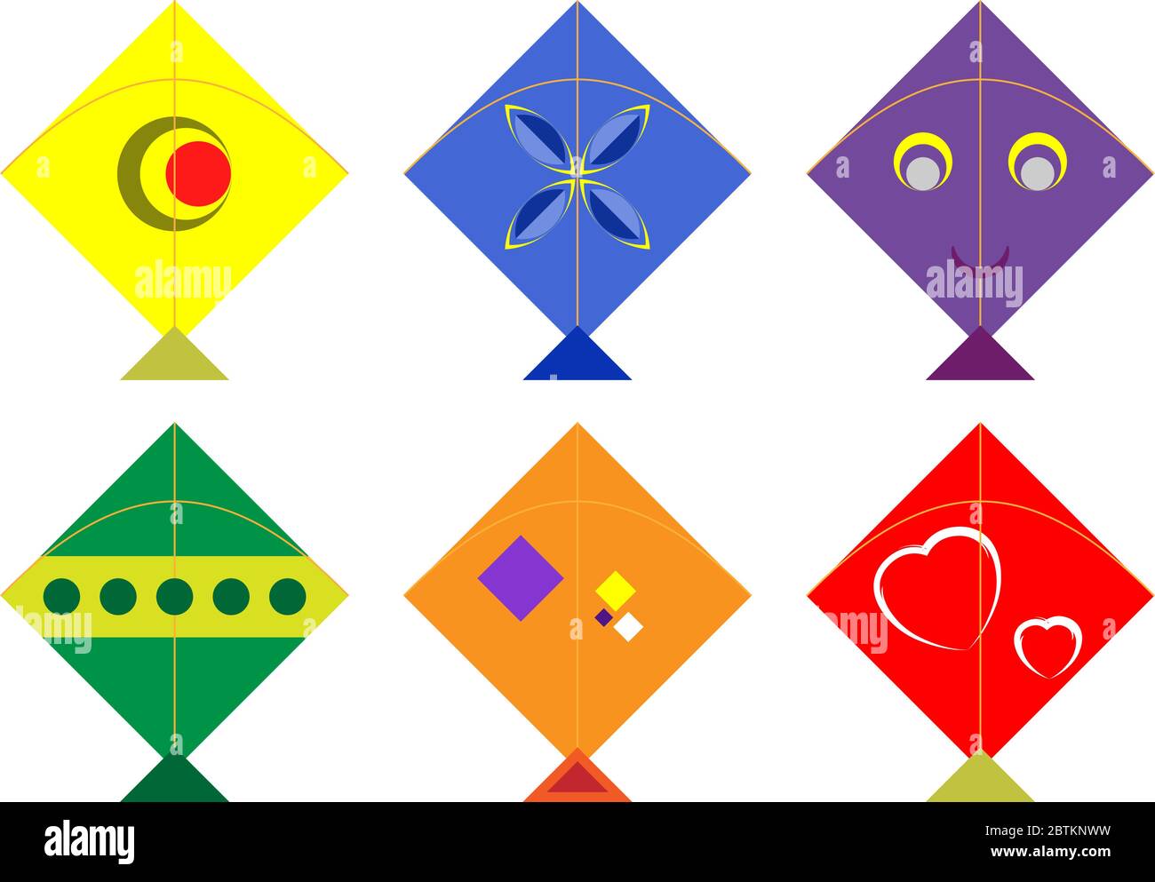 Kite Design Collection Vector Illustration Stock Vector Image & Art - Alamy