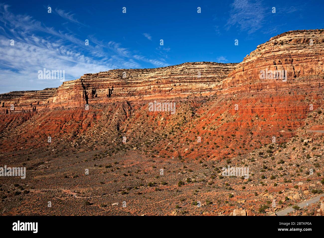 UT00630-00...UTAH - Colorful sandstone in perfect layers viewed from ...